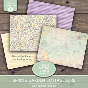 Printable Spring Junk Journal Folio | Spring Garden Cottagecore ...