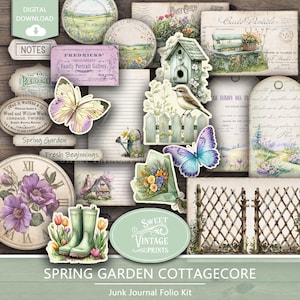 Printable Spring Junk Journal Folio | Spring Garden Cottagecore ...