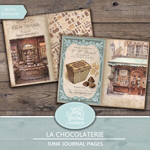 Chocolate Junk Journal Pages | Sweets Printables | Vintage Chocolate ...