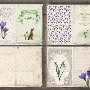 Waiting for Spring Junk Journal Pages, Crocus, Snowdrops, Vintage ...