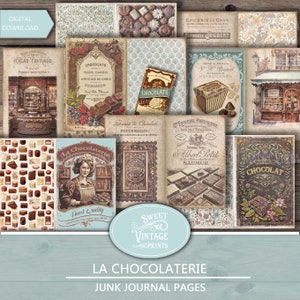 Chocolate Junk Journal Pages | Sweets Printables | Vintage Chocolate ...
