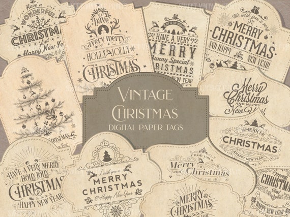 Vintage Christmas Tags Christmas Labels Tag Flip Junk | Etsy
