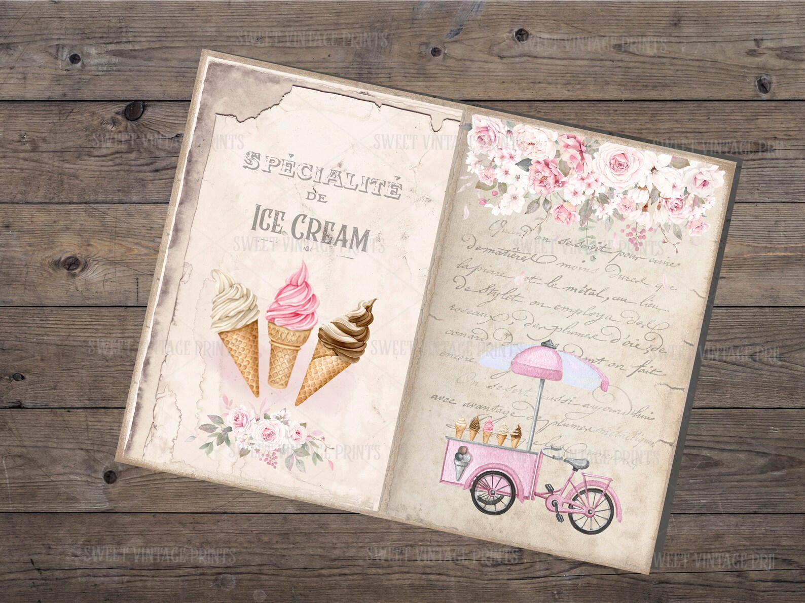 Ice Cream Shop Journal Pages Summer Junk Journal Ice Cream - Etsy