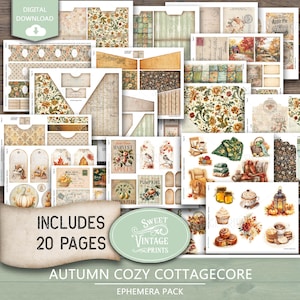 Autumn Junk Journal Ephemera | Fall Cottage Printable Tags Labels ...