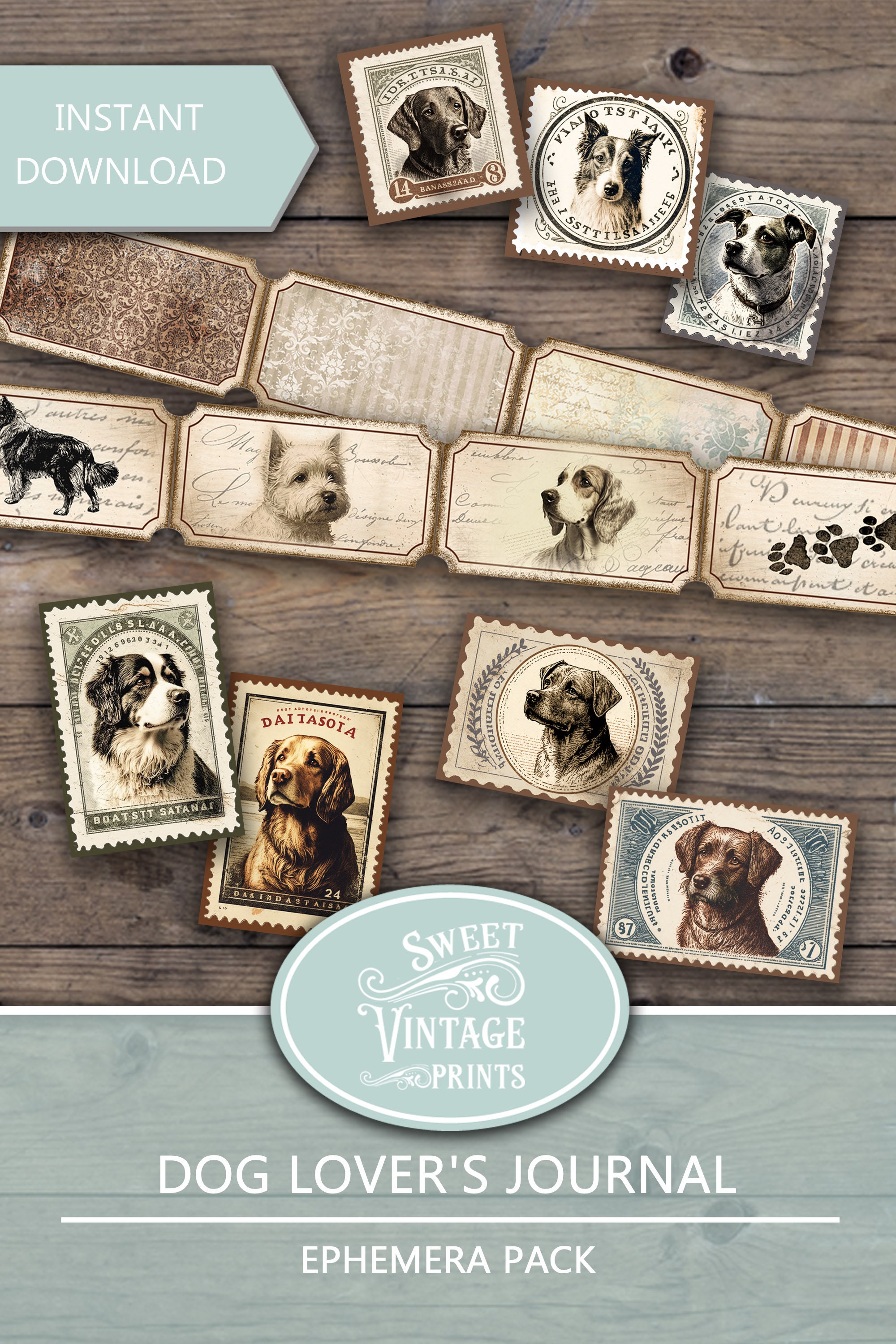 The Dog Lover's Junk Journal BUNDLE, Dog Junk Journal Kit, Doggy Junk ...