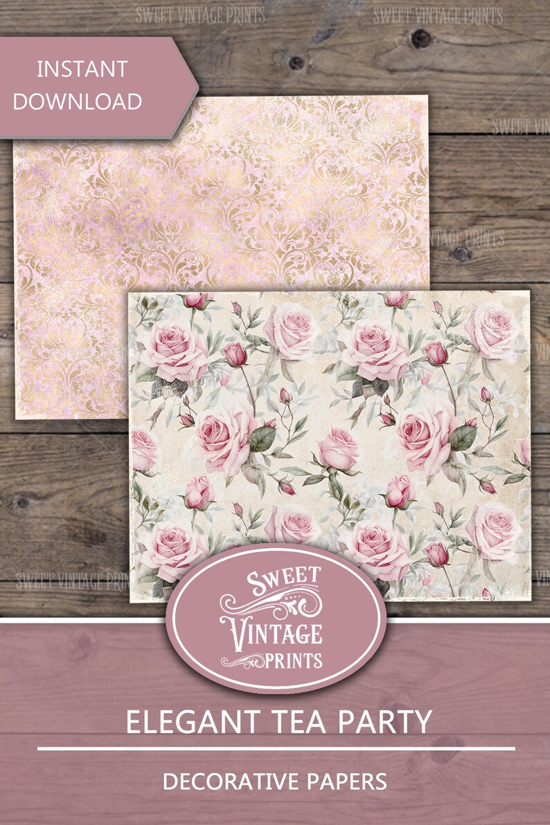 Junk Journal Tea Party Vintage Tea Party Digital Paper Pack - Etsy