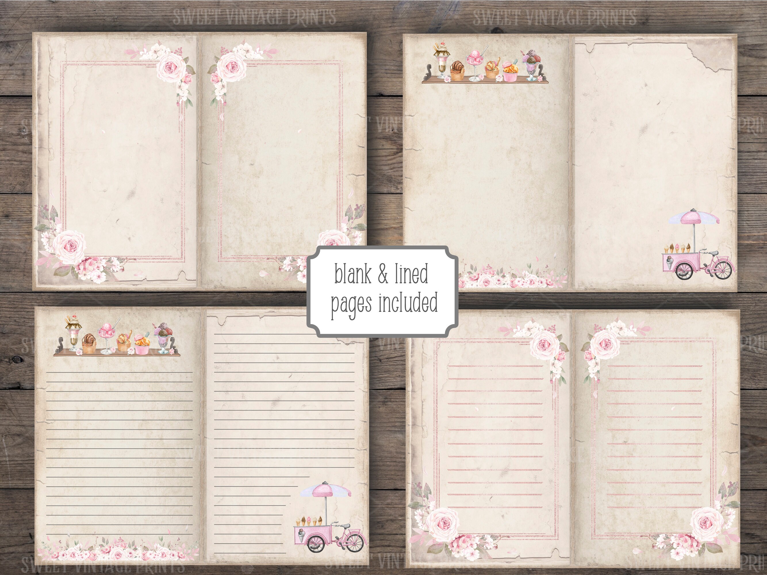 Ice Cream Shop Journal Pages Summer Junk Journal Ice Cream - Etsy