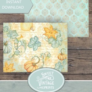 Autumn Pumpkins Digital Paper Pack, Autumn Junk Journal Papers, Pumpkin ...