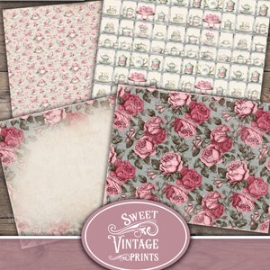 Junk Journal Tea Party, Vintage Tea Party Digital Paper Pack, Tea Time ...
