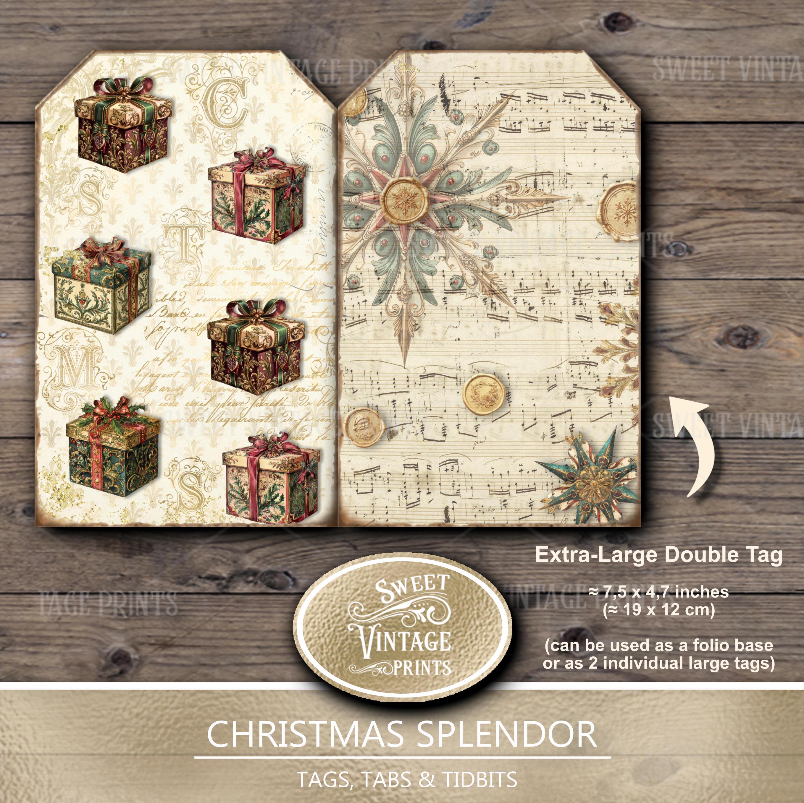 Classic Christmas Junk Journal | Holiday Tags & Tidbits | Printable Red ...
