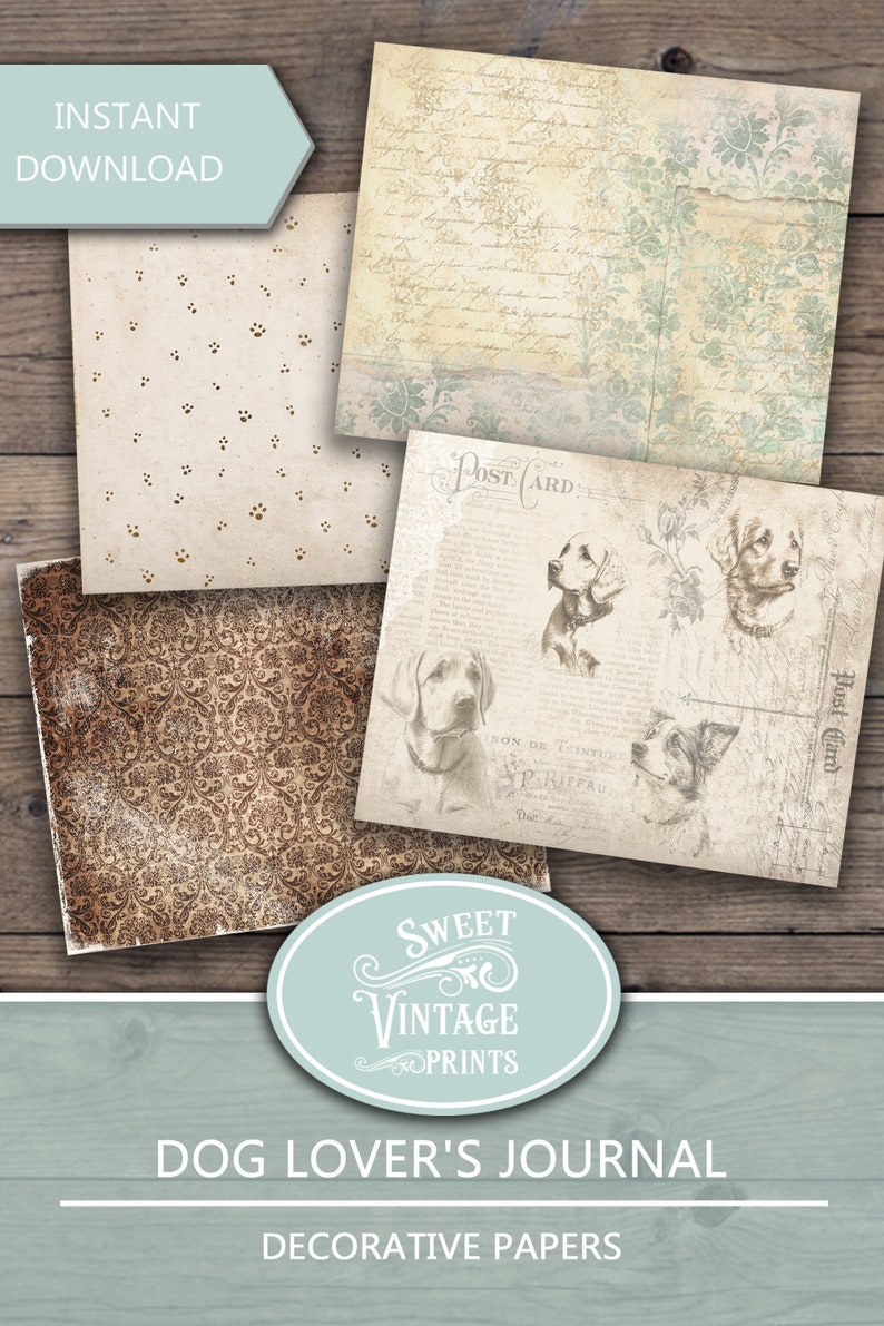 Dog Lover's Journal Digital Paper Pack Dog Junk Journal - Etsy
