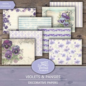 Violets & Pansies Junk Journal, Printable Spring Junk Journal, Violets ...