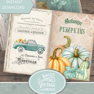 Autumn Pumpkins Journal Pages, Autumn Junk Journal Pages, Pumpkin ...