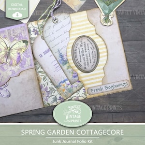 Printable Spring Junk Journal Folio | Spring Garden Cottagecore ...