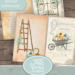 Autumn Pumpkins Journal Pages, Autumn Junk Journal Pages, Pumpkin ...