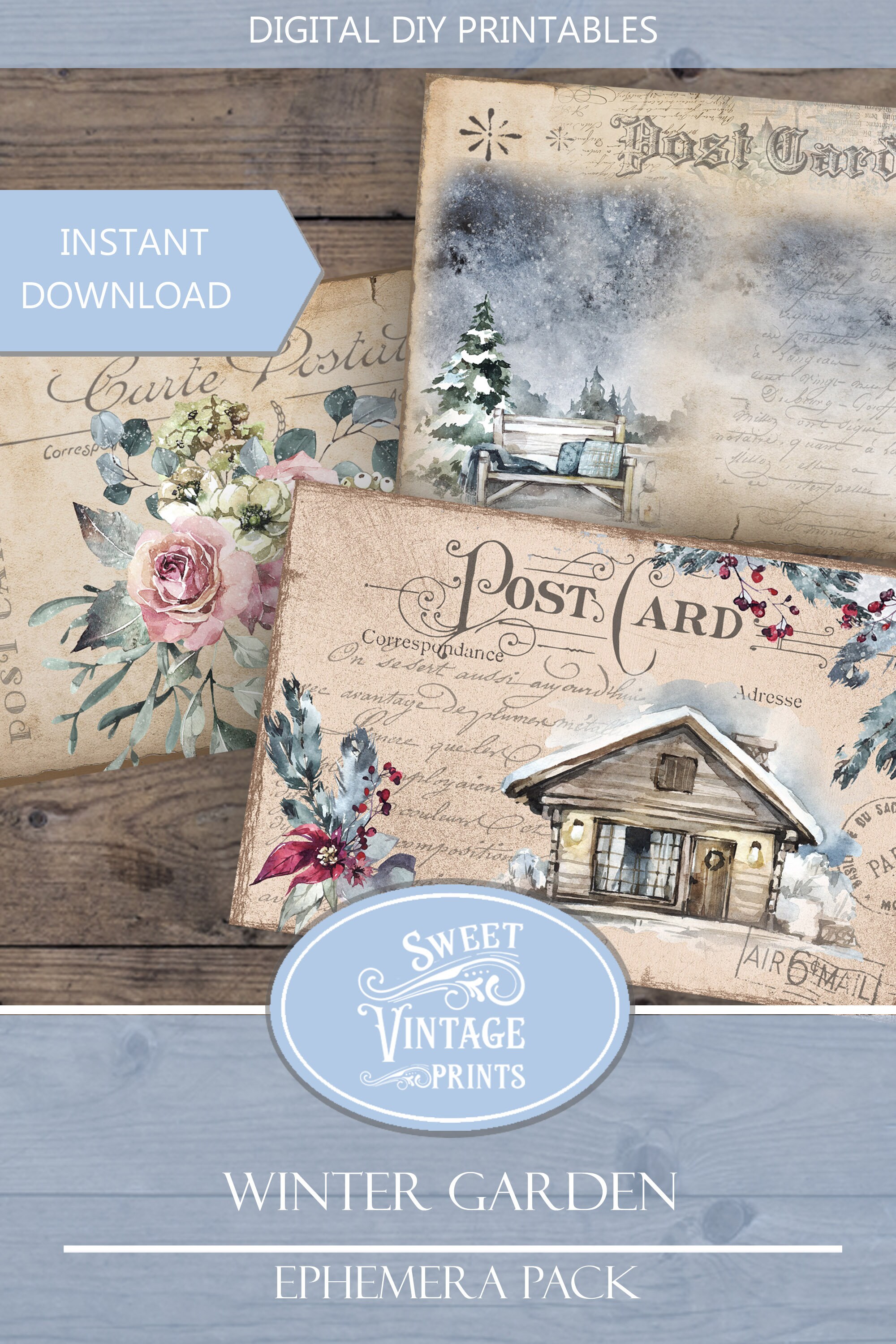 Winter Garden Ephemera Pack Winter Garden Junk Journal - Etsy