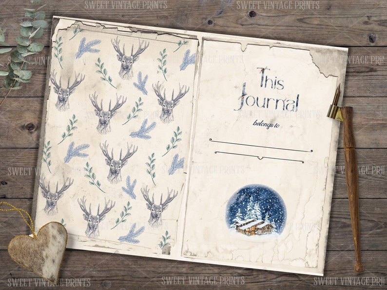 Winter Garden Journal Pages, Magic Winter Junk Journal, Snow Junk ...