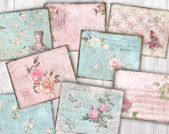 Shabby Rose, Journal Pages, Lined Paper Kit, Digital Paper Pack ...