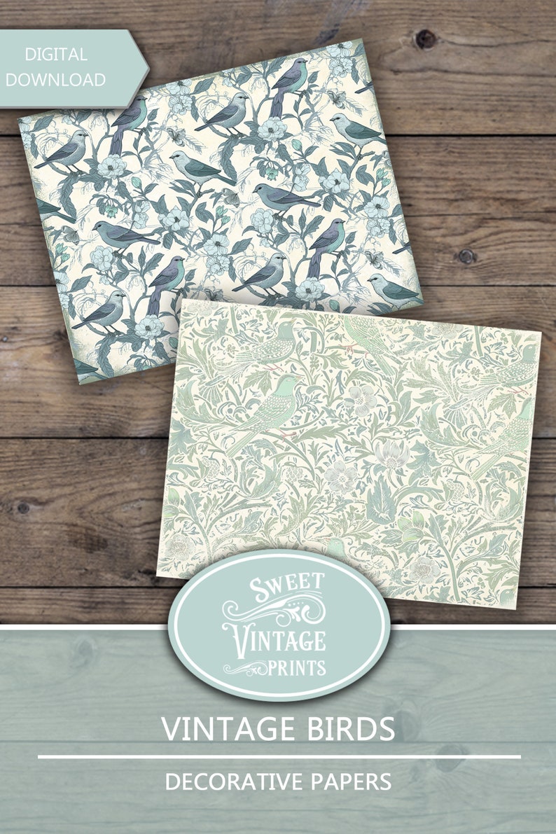Vintage Bird Printable Papers Bird Junk Journal Bird Digital - Etsy