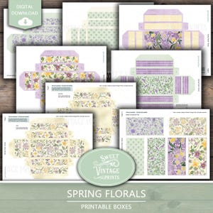 Printable Spring Floral Boxes | DIY Spring Crafting Kit | Small Gift ...