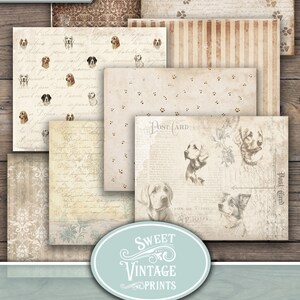 Dog Lover's Journal Digital Paper Pack, Dog Junk Journal, Dog Digital ...