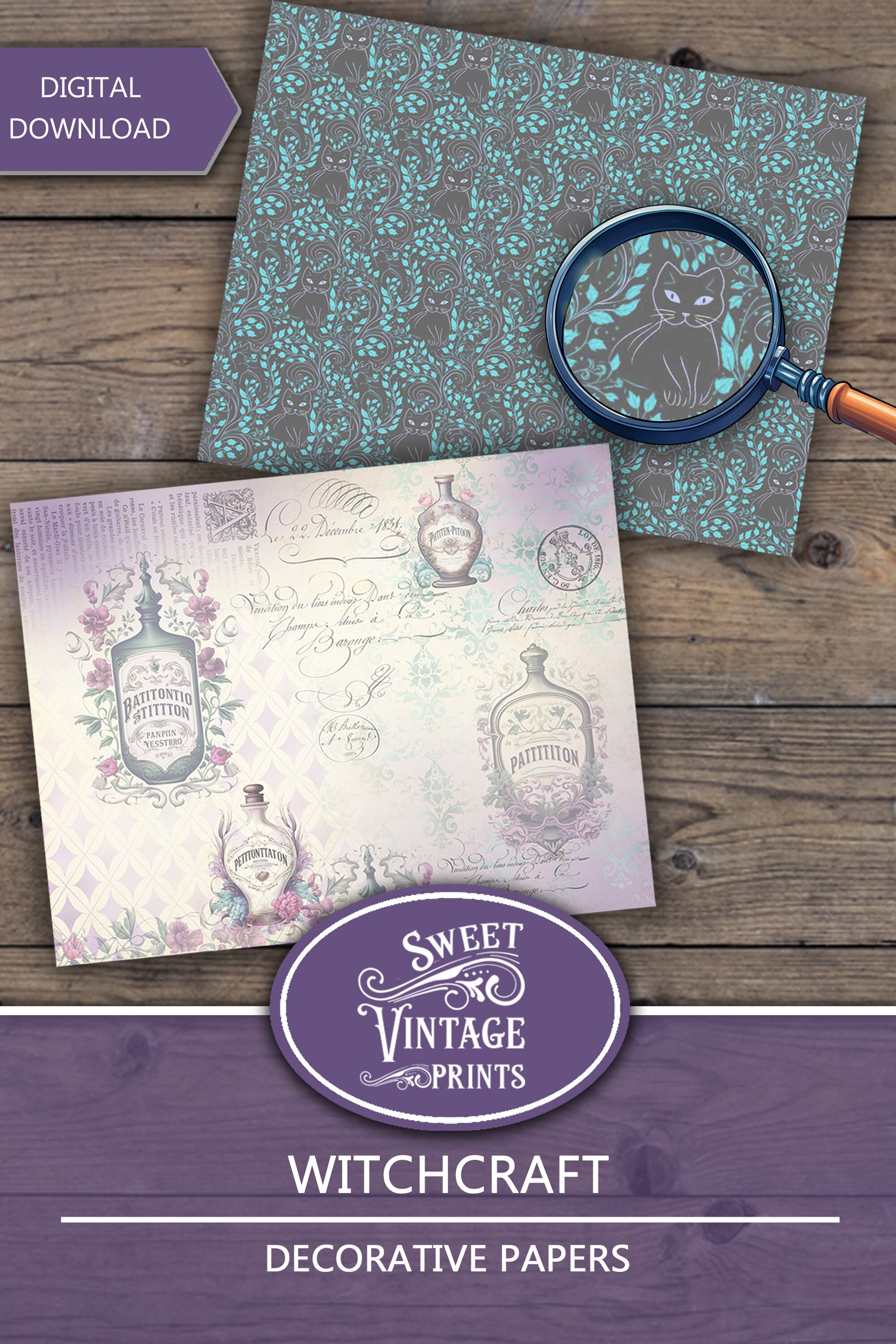 Witch Printable Papers Witch Junk Journal Halloween Digital - Etsy