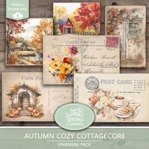 Autumn Junk Journal Ephemera | Fall Cottage Printable Tags Labels ...