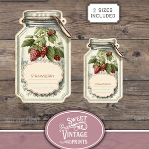 Vintage Strawberry Ephemera Tags, Strawberry Labels, Strawberry Jam ...