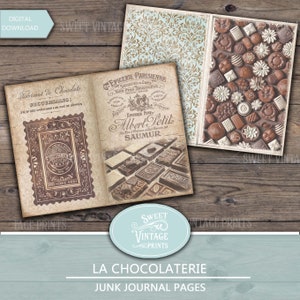 Chocolate Junk Journal Pages | Sweets Printables | Vintage Chocolate ...