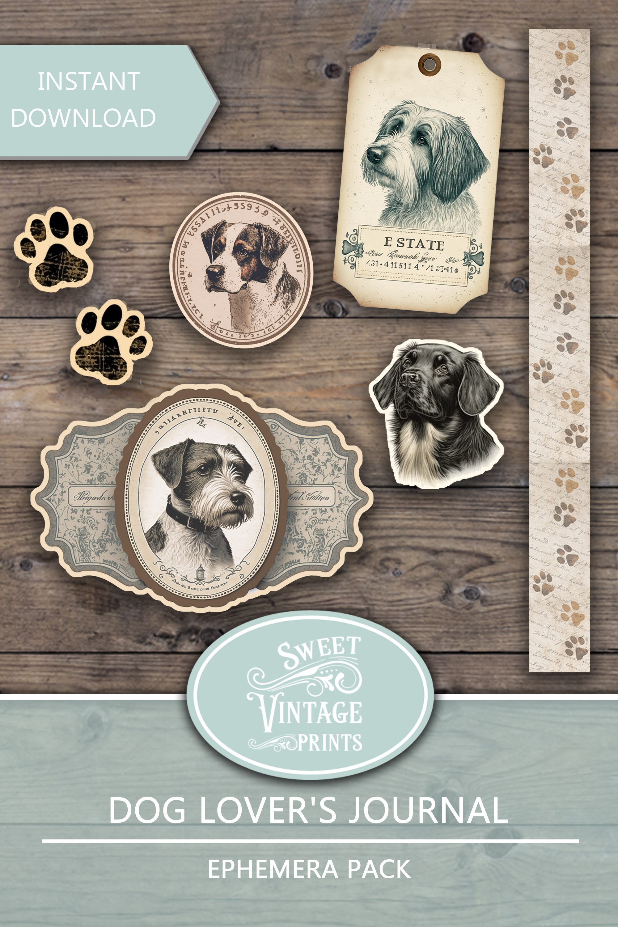The Dog Lover's Junk Journal BUNDLE, Dog Junk Journal Kit, Doggy Junk ...