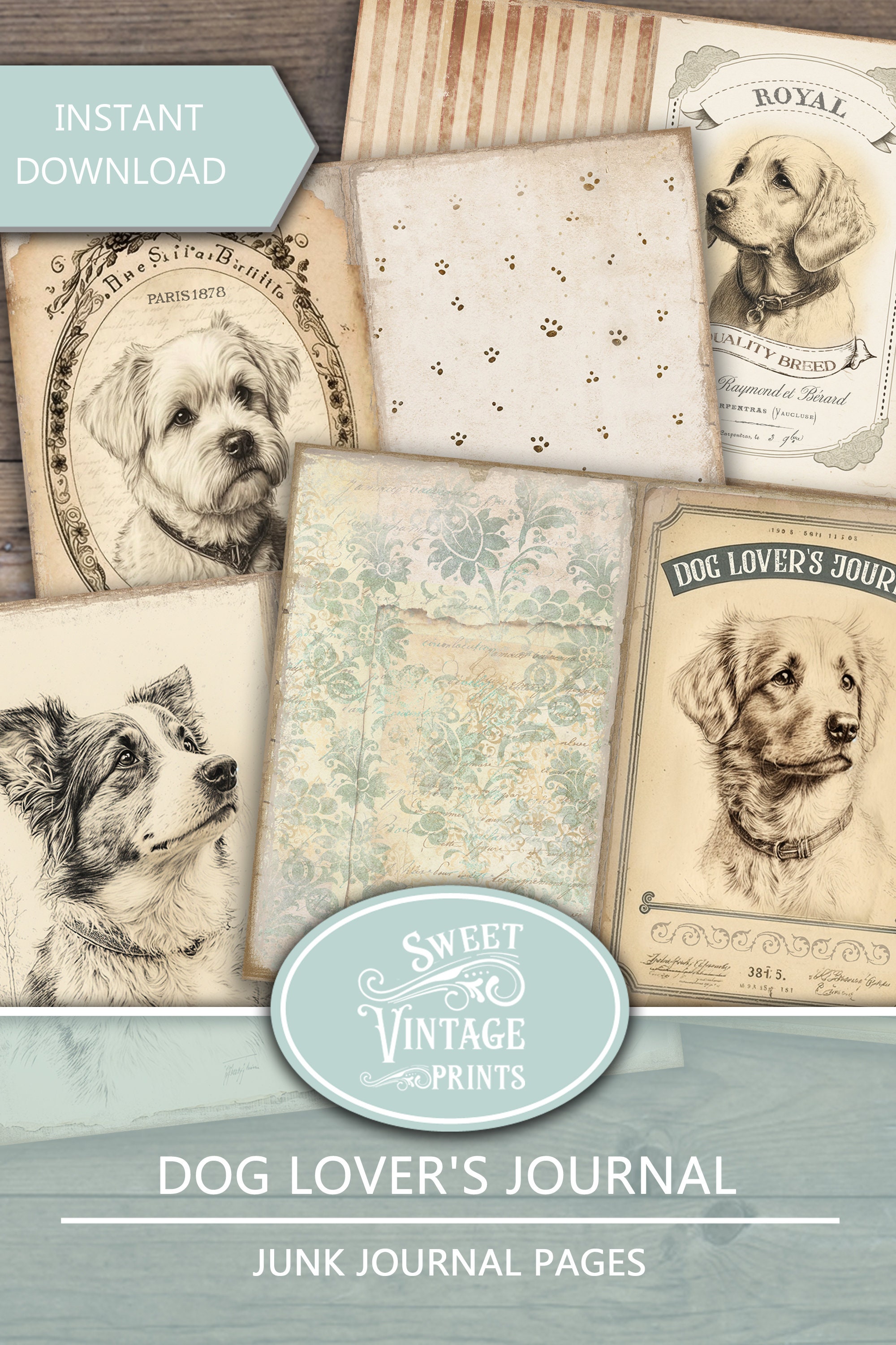 The Dog Lover's Junk Journal BUNDLE, Dog Junk Journal Kit, Doggy Junk ...