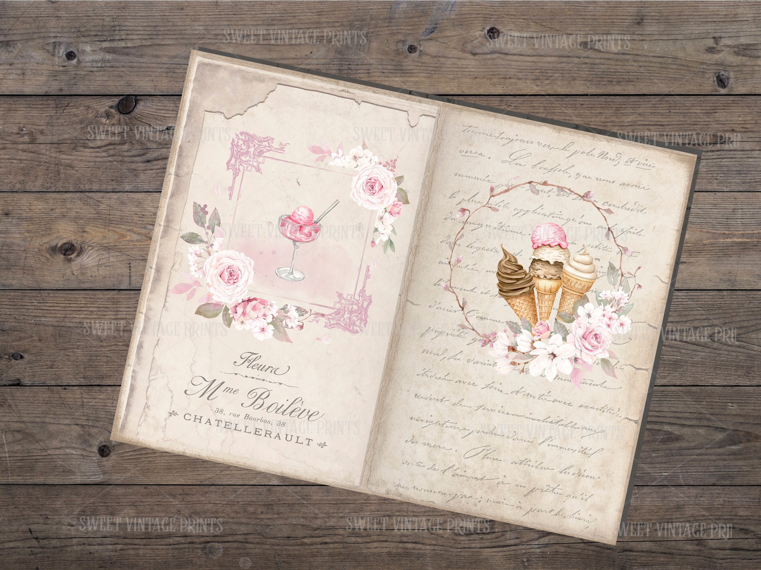 Ice Cream Shop Journal Pages Summer Junk Journal Ice Cream - Etsy
