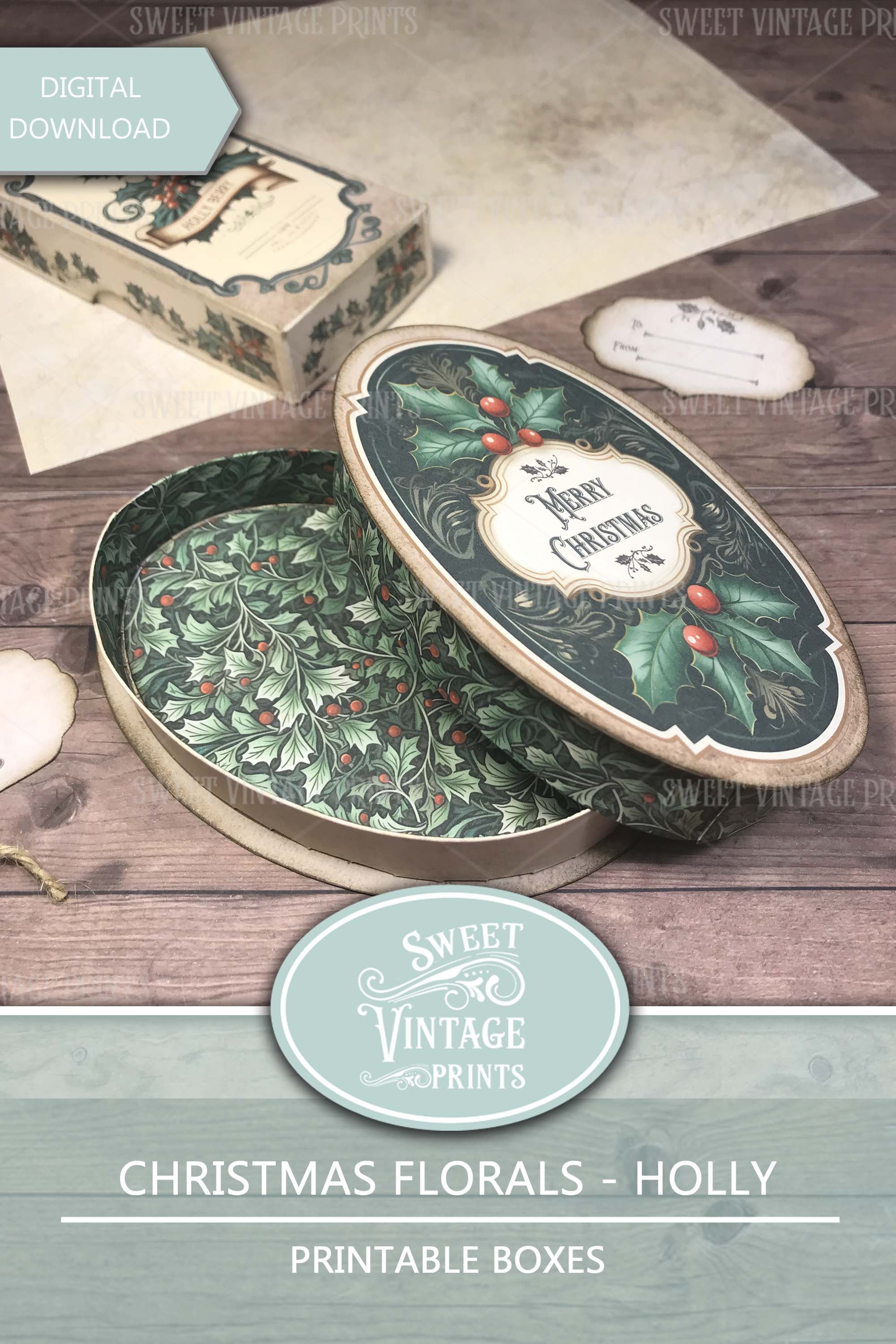 Printable DIY Christmas Gift Box, Holiday Gift Box Digital Download ...