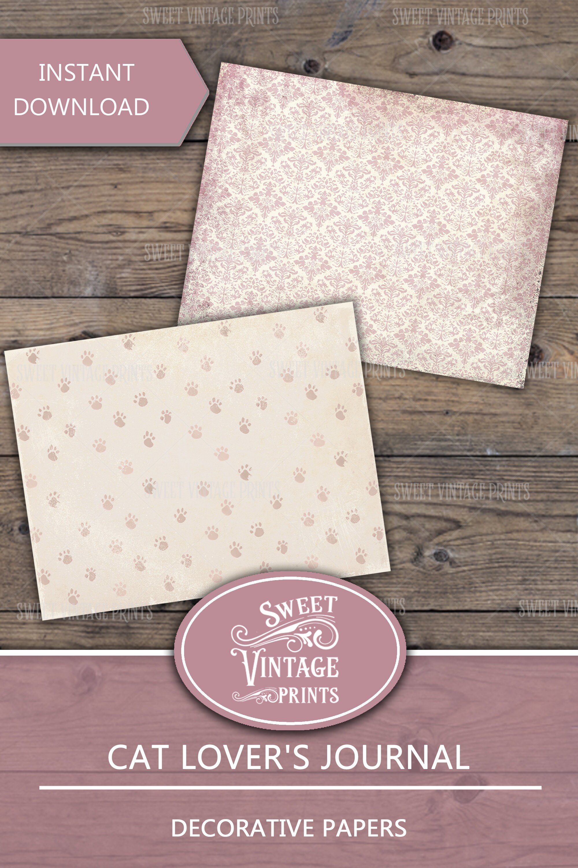 Cat Junk Journal Printable Papers Cat Lover's Journal - Etsy