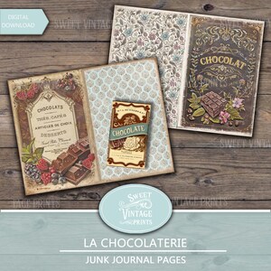 Chocolate Junk Journal Pages | Sweets Printables | Vintage Chocolate ...
