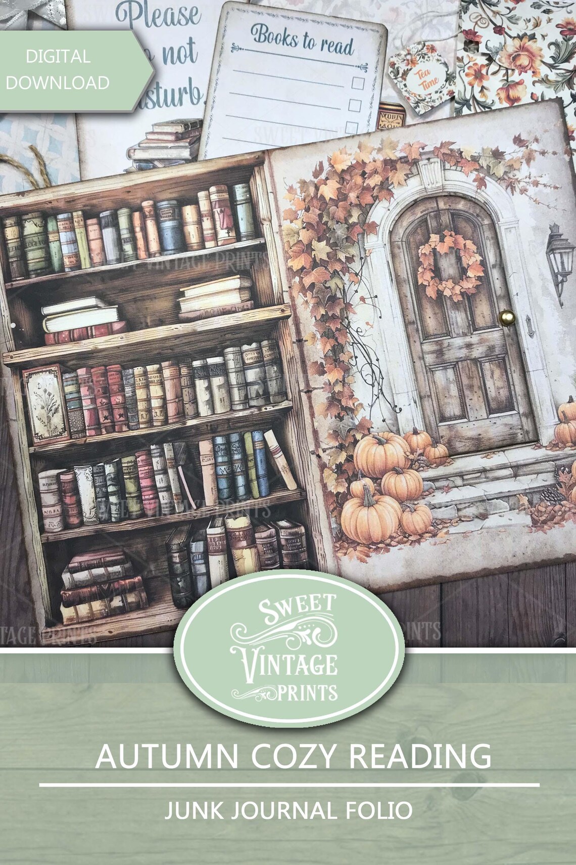 Autumn Cozy Reading Folio | Printable Fall Ephemera | Autumn Junk ...