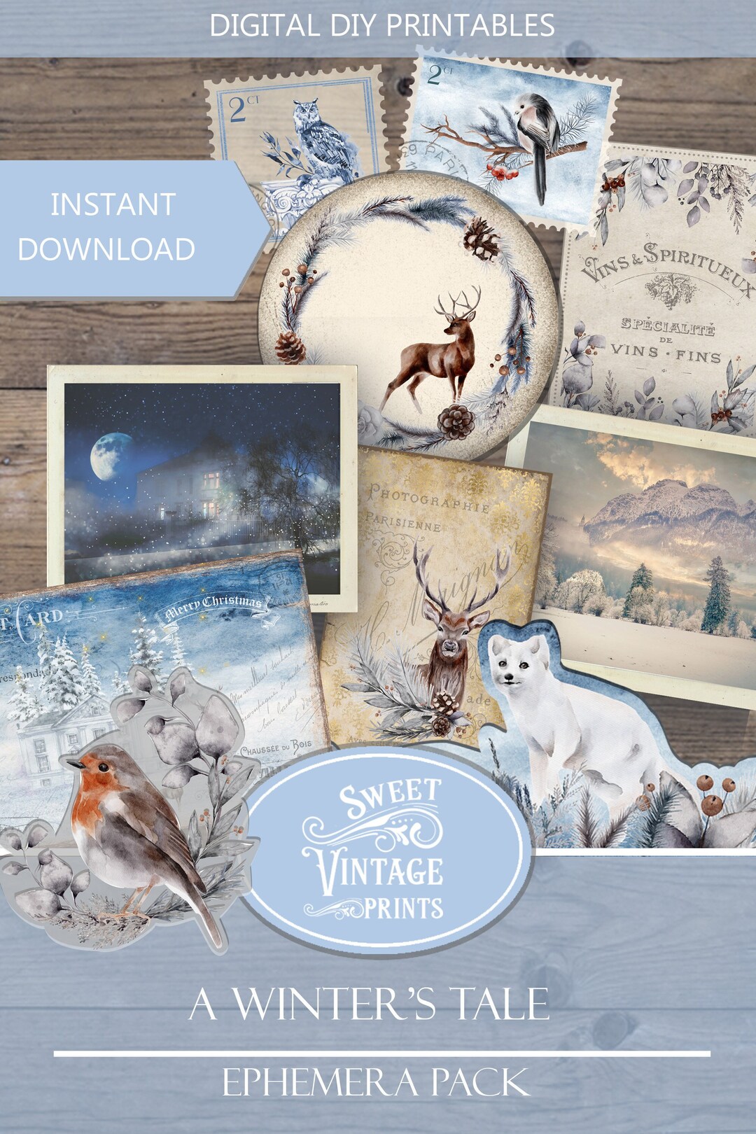 A Winter's Tale Ephemera Pack Winter Junk Journal Winter - Etsy