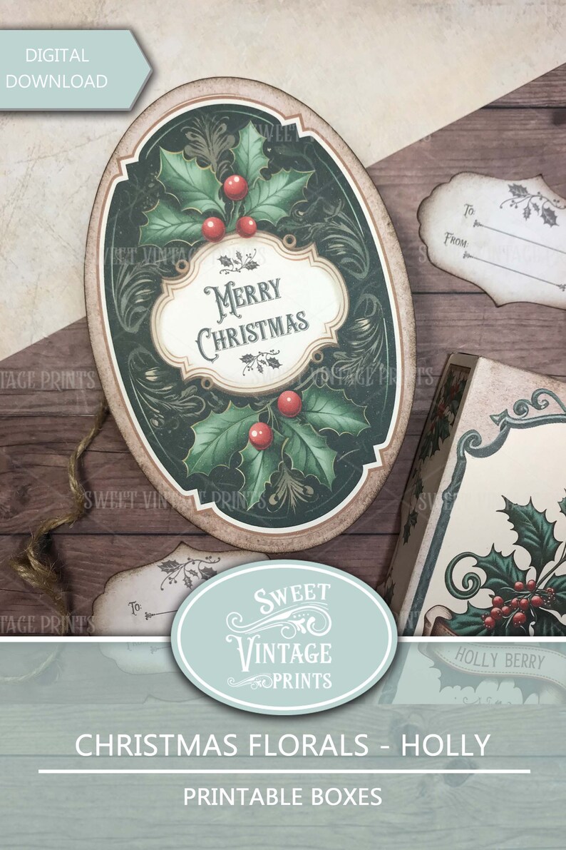 Printable DIY Christmas Gift Box, Holiday Gift Box Digital Download ...