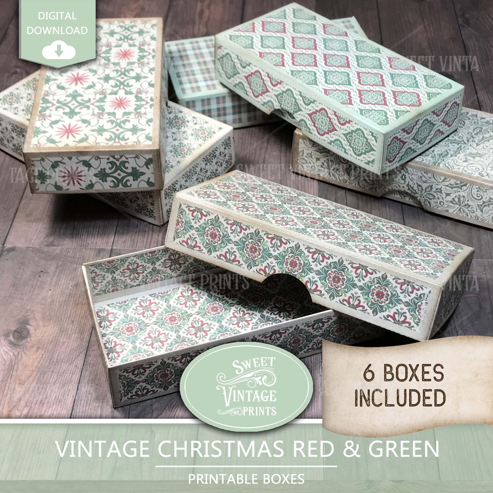 Printable Christmas Gift Boxes | DIY Holiday Crafting Kit | Small Gift ...