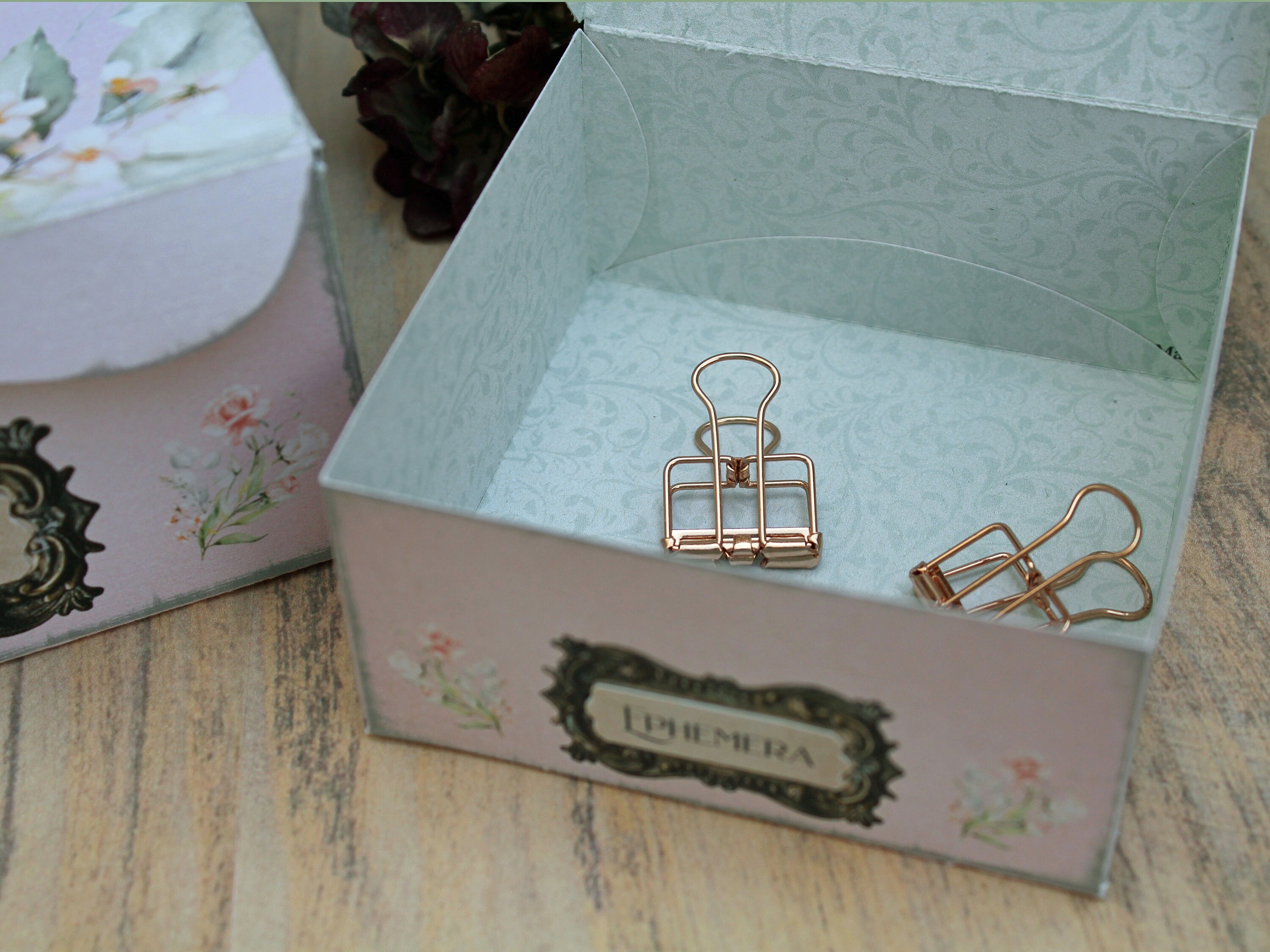Vintage Rose Box Set of 2 sizes printable Shabby Roses | Etsy