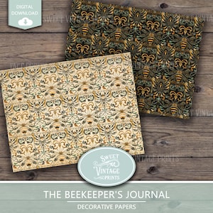 Beekeeper's Junk Journal Papers | Summer Honey Bee Digital Paper Pack ...
