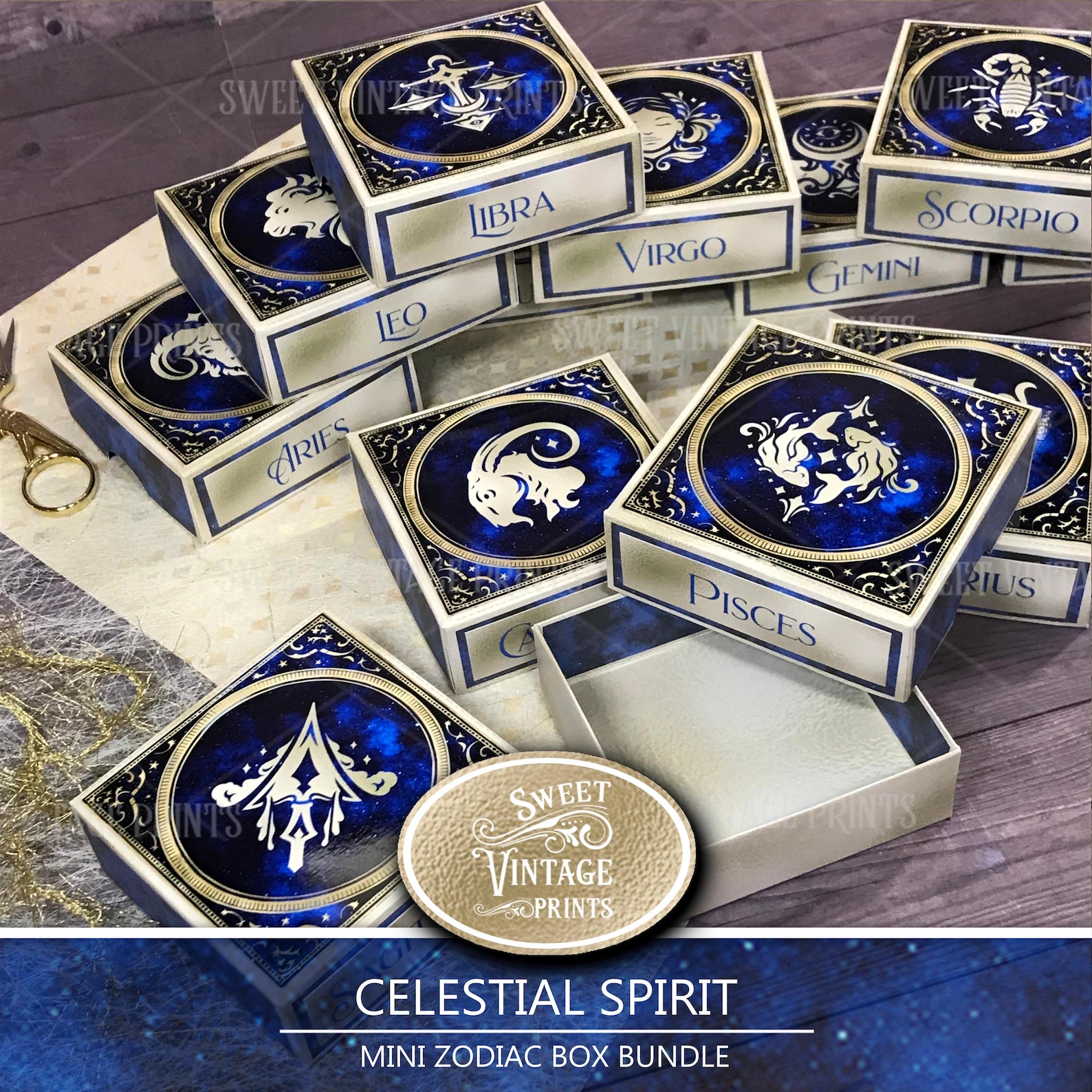 Celestial Spirit Mini Zodiac Boxes | Astro Sign Gift Box Printable ...