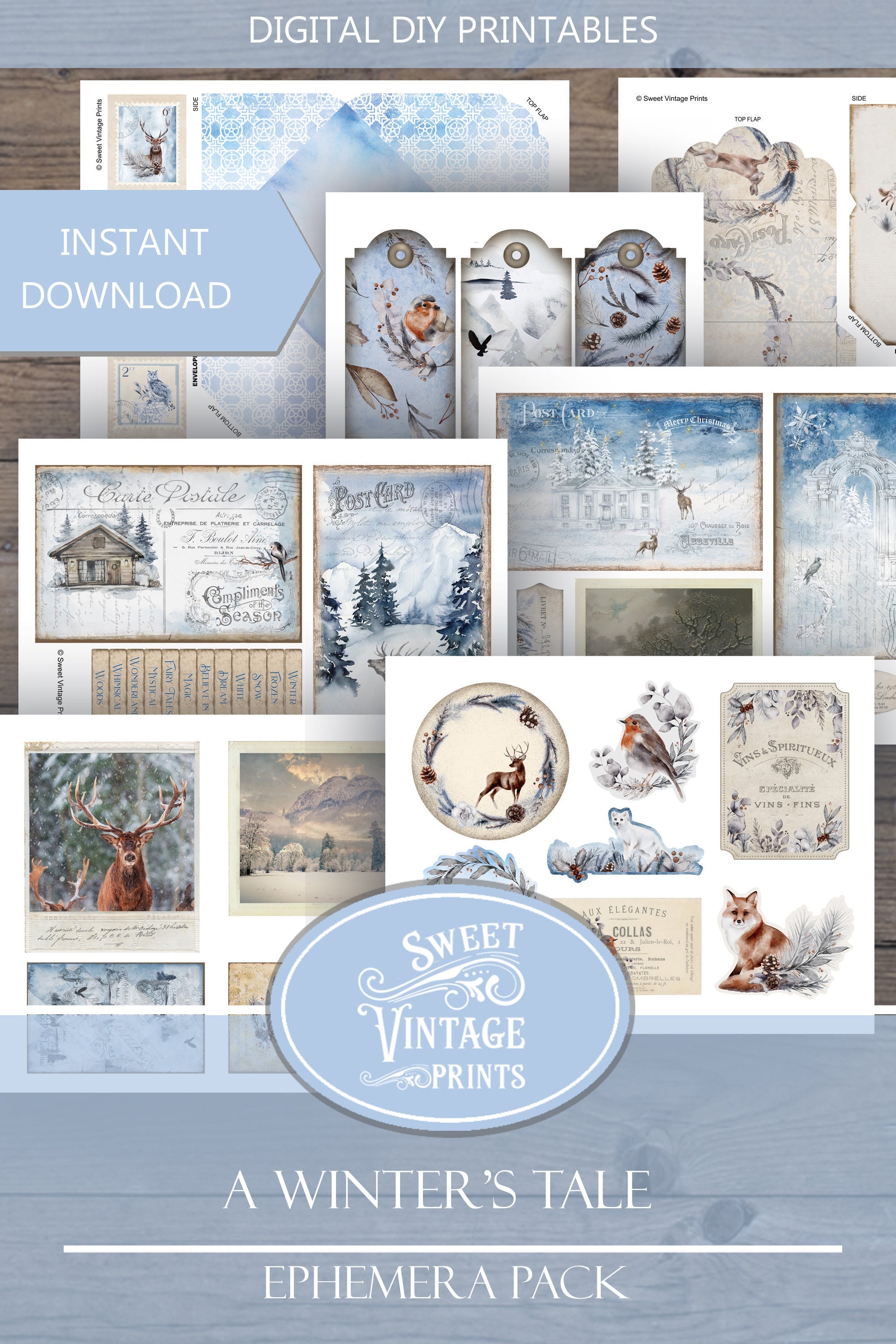 A Winter's Tale Ephemera Pack Winter Junk Journal Winter - Etsy