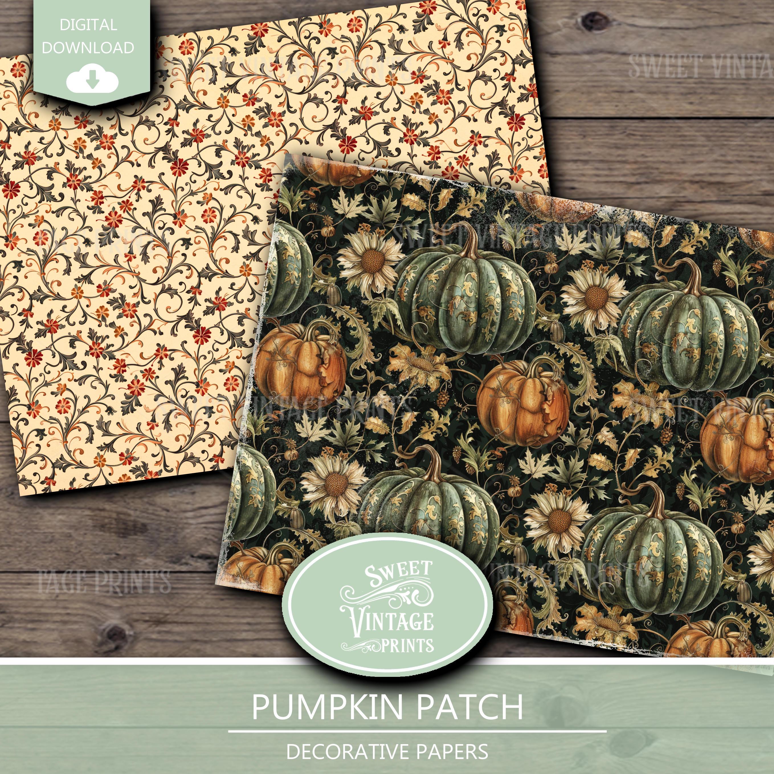 Pumpkin Junk Journal Papers | Autumn Digital Paper Pack | Thanksgiving ...