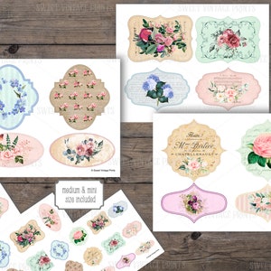 Romantic Flower Labels, Vintage Flower Tags, Flower Tag Flip, Flower ...