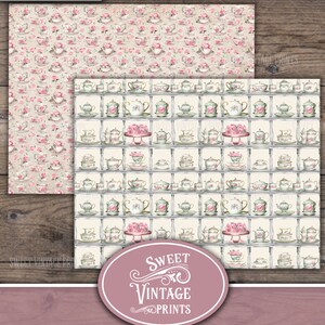 Junk Journal Tea Party, Vintage Tea Party Digital Paper Pack, Tea Time ...