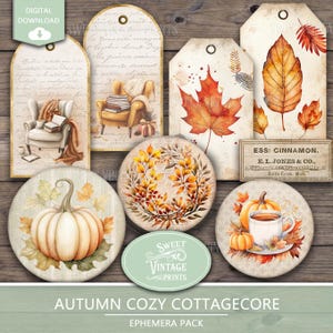 Autumn Junk Journal Ephemera | Fall Cottage Printable Tags Labels ...