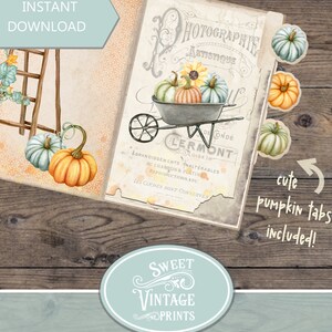 Autumn Pumpkins Journal Pages, Autumn Junk Journal Pages, Pumpkin ...