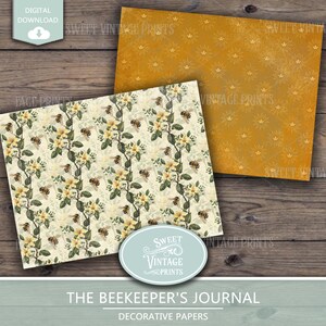Beekeeper's Junk Journal Papers | Summer Honey Bee Digital Paper Pack ...