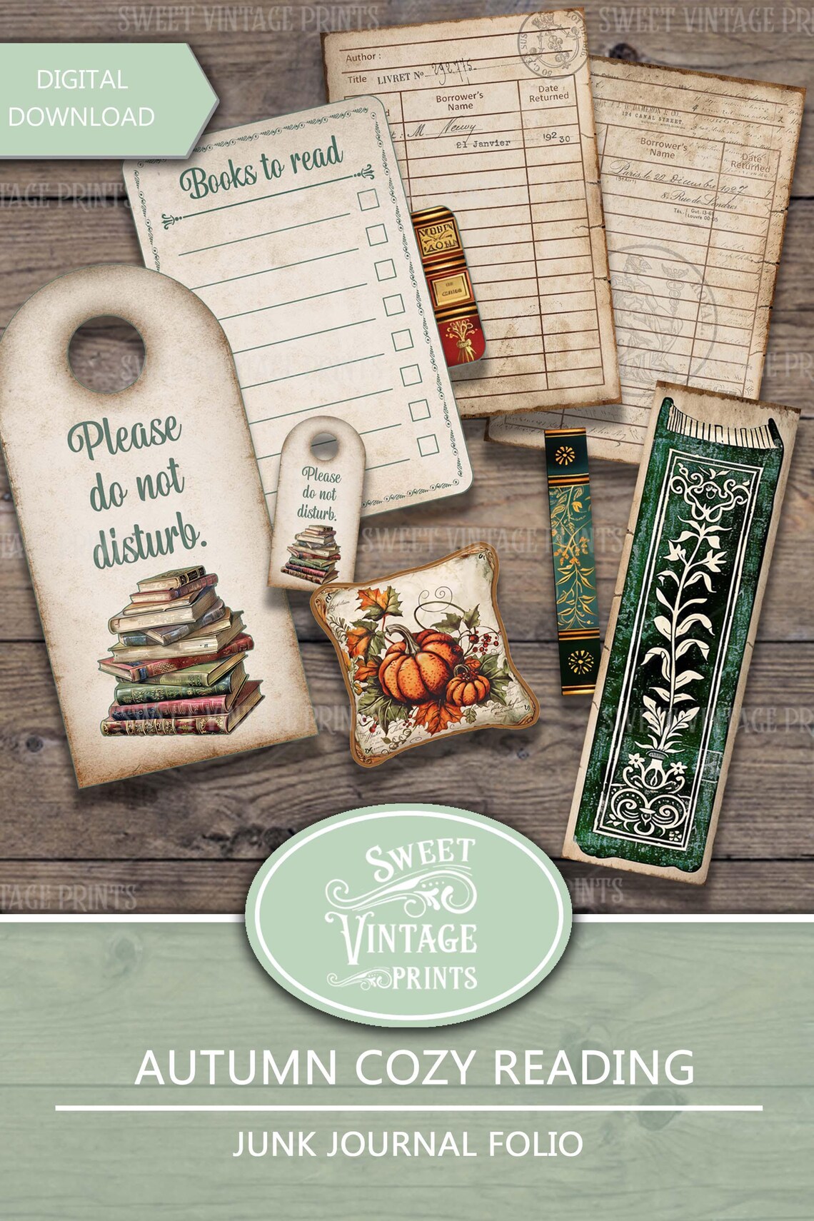 Autumn Cozy Reading Folio | Printable Fall Ephemera | Autumn Junk ...